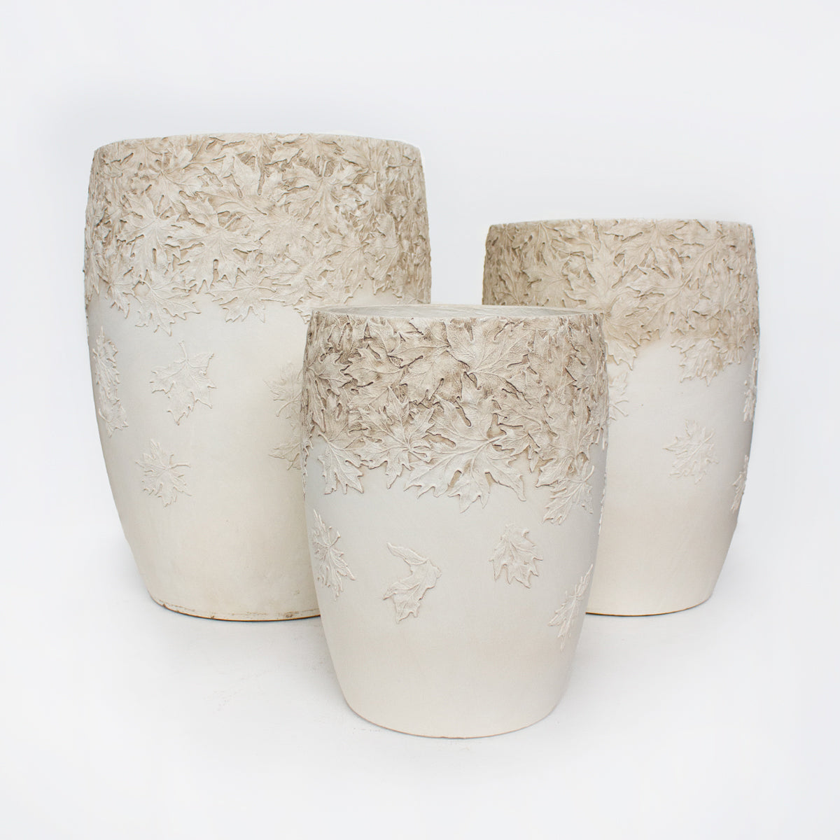 Fiber Clay Pot - Maple Leaf Pattern & Designer Blooms PH